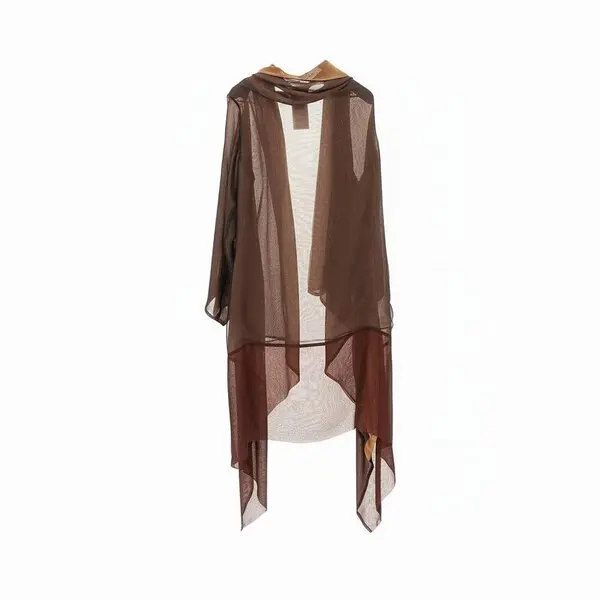 Alberta Ferretti Sheer Silk Chiffon Dust Coat