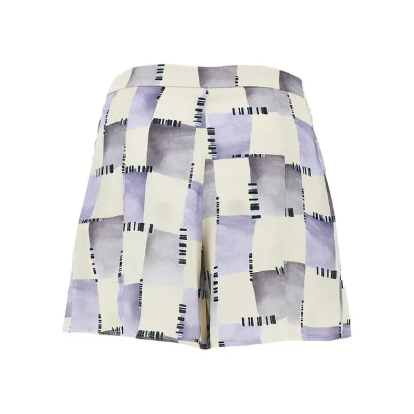 Emporio Armani Graphic Check Print Satin Skorts