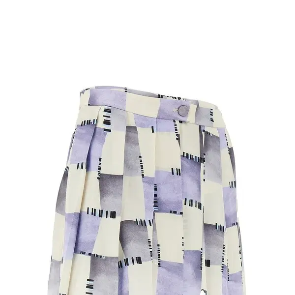Emporio Armani Graphic Check Print Satin Skorts