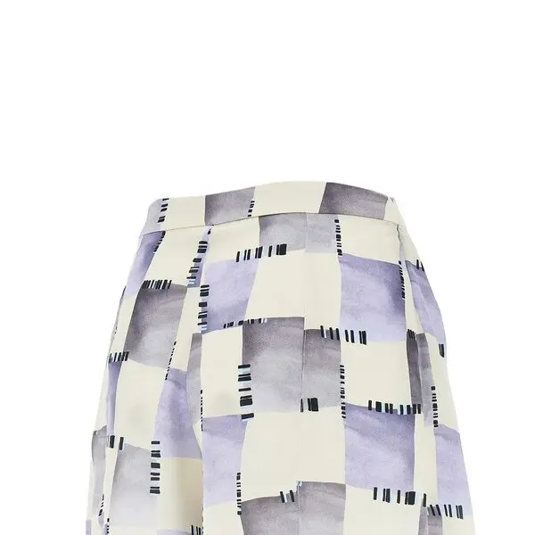 Emporio Armani Graphic Check Print Satin Skorts
