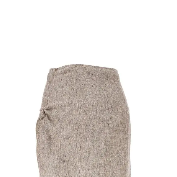 Emporio Armani Fringed Linen Canvas Skirt