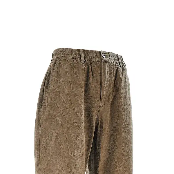FORET Calm Cotton Seersucker Wide Leg Pants - Green