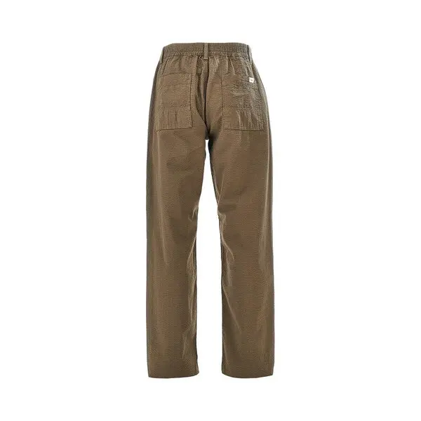 FORET Calm Cotton Seersucker Wide Leg Pants - Green