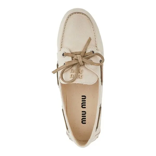 Miu Miu Canvas Boat Shoes