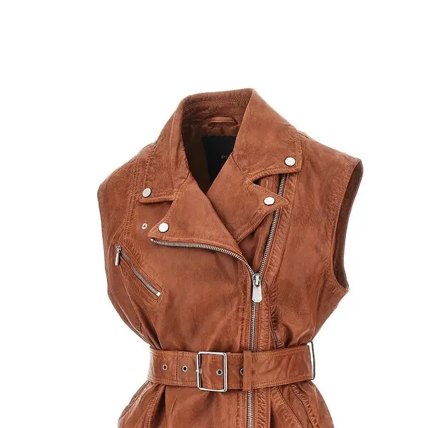 Pinko Leather Biker Vest