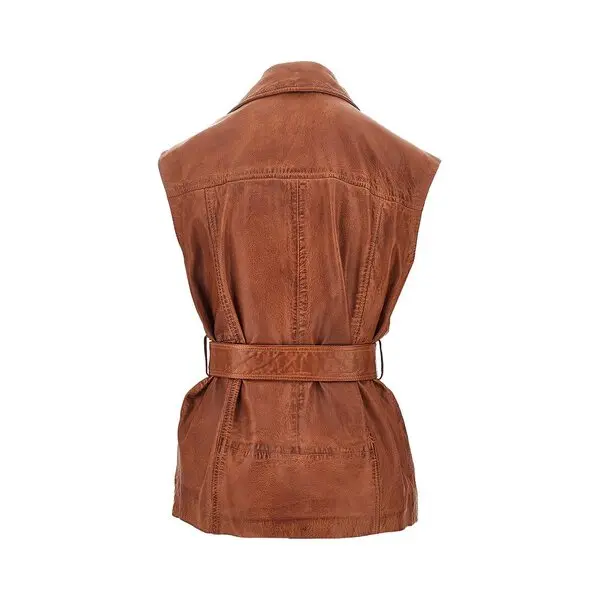 Pinko Leather Biker Vest
