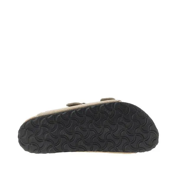 BIRKENSTOCK Arizona Suede Leather Sandals With Silver Rivets - Grey