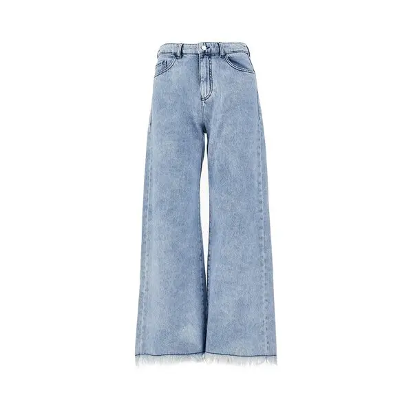 Emporio Armani J33 Frayed Wide Leg Cropped Jeans