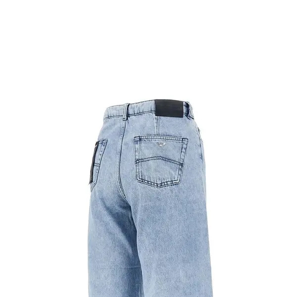 Emporio Armani J33 Frayed Wide Leg Cropped Jeans