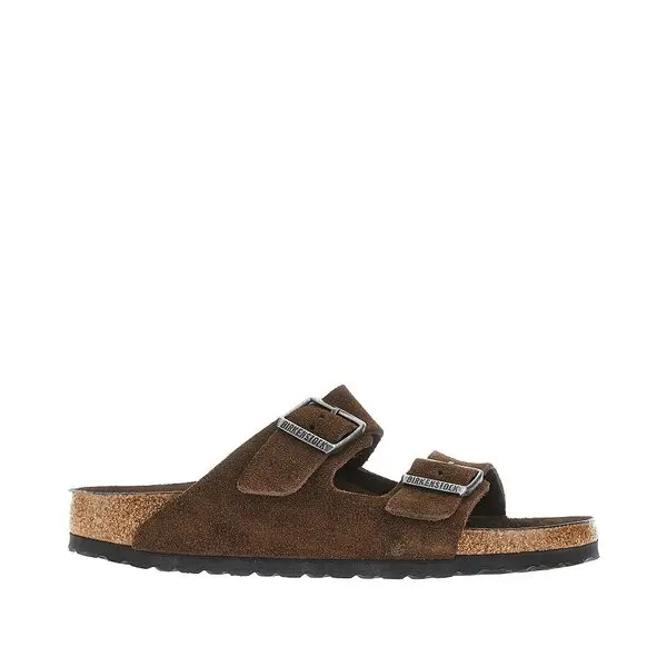 BIRKENSTOCK Arizona Suede Leather Sandals - Brown