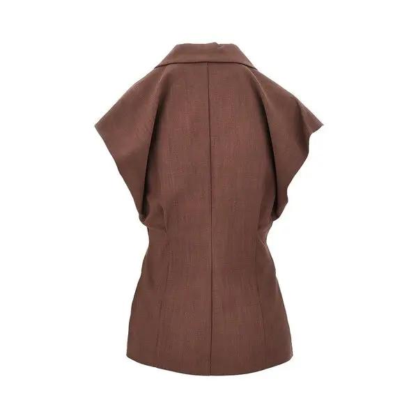 Pinko Sleeveless Panama Fabric Jacket