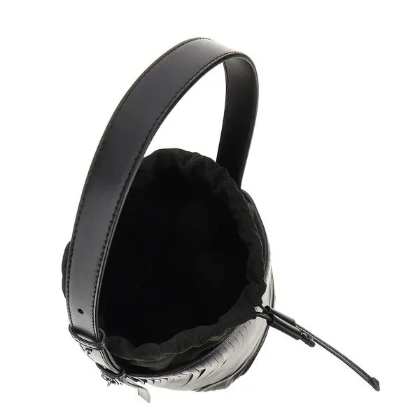 Emporio Armani Fringed Cut Leather Bucket Bag