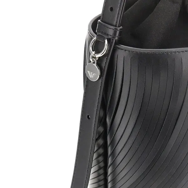 Emporio Armani Fringed Cut Leather Bucket Bag