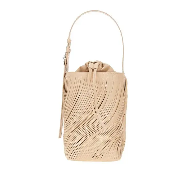 Emporio Armani Fringed Cut Leather Bucket Bag - Pink
