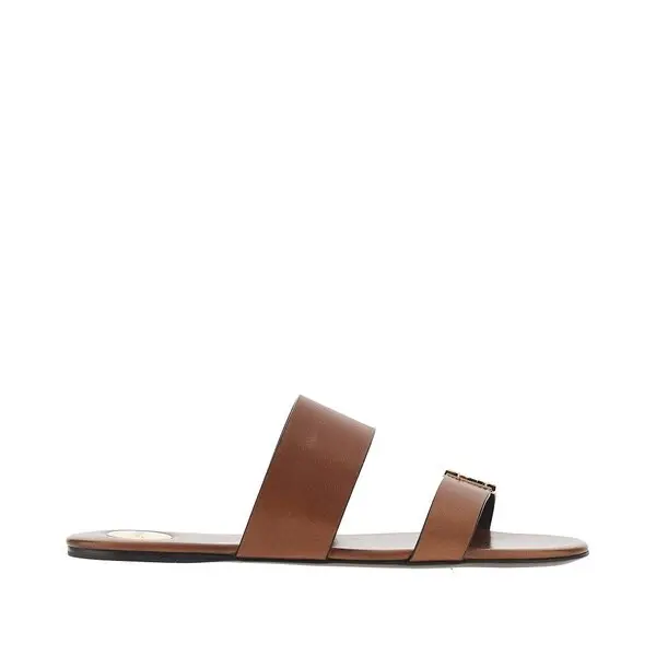 Saint Laurent Babylone Leather Sandals With Cassandre Logo