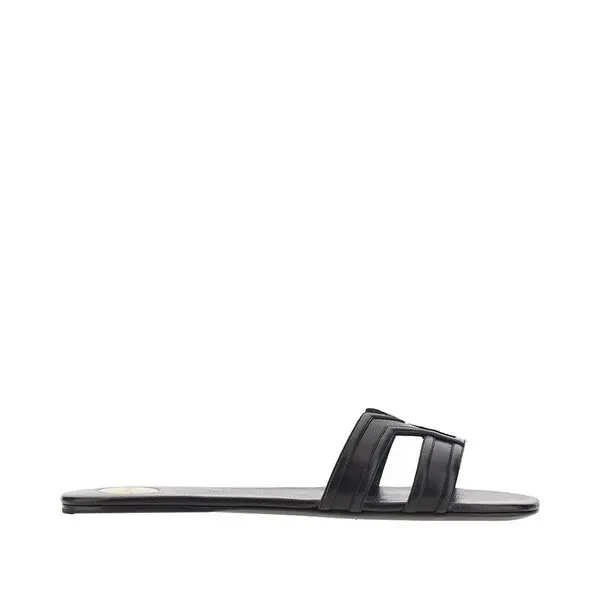 Saint Laurent Mabrouka Leather Sandals - Black