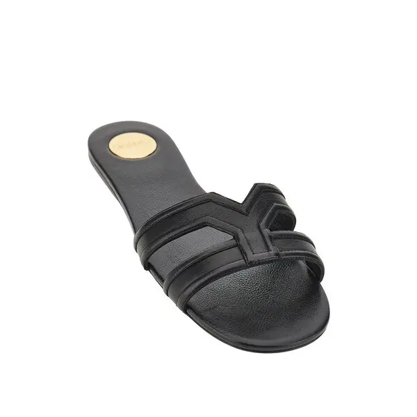 Saint Laurent Mabrouka Leather Sandals - Black