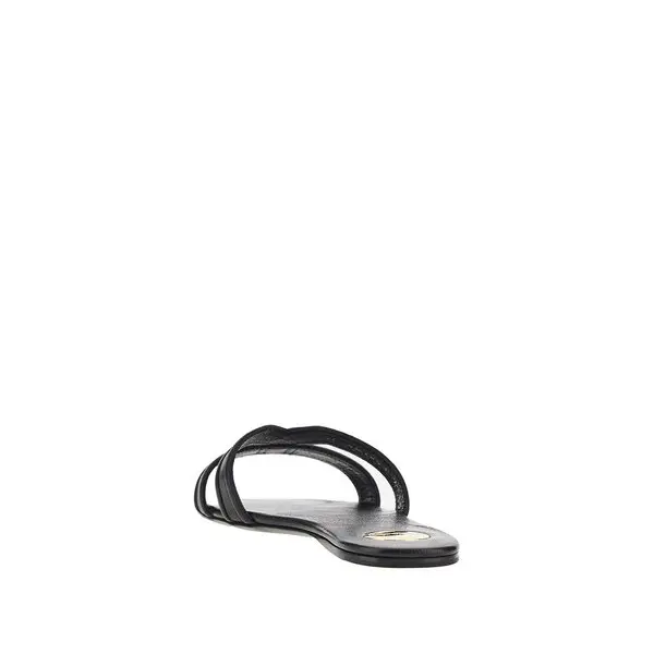 Saint Laurent Mabrouka Leather Sandals - Black