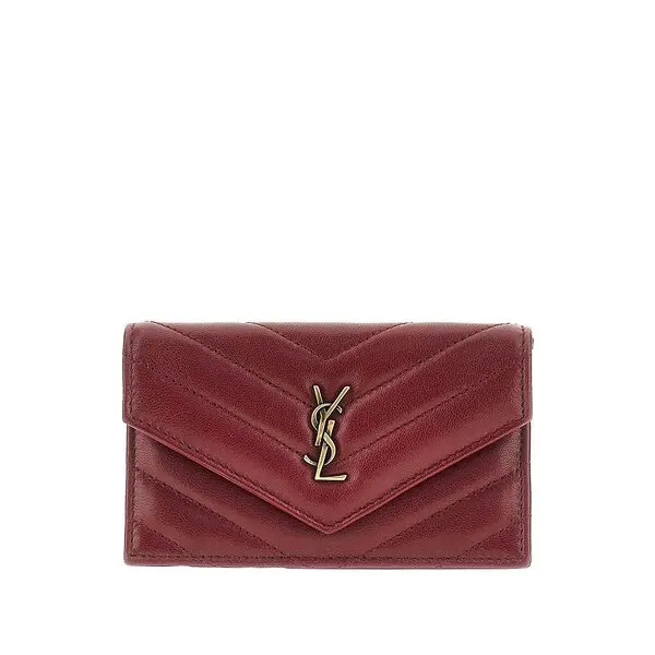 Saint Laurent Fragts Cassandre' Leather Cardholder - Red