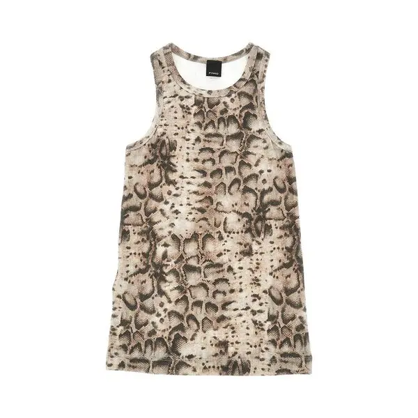 Pinko Animalier Print Ribbed Tank