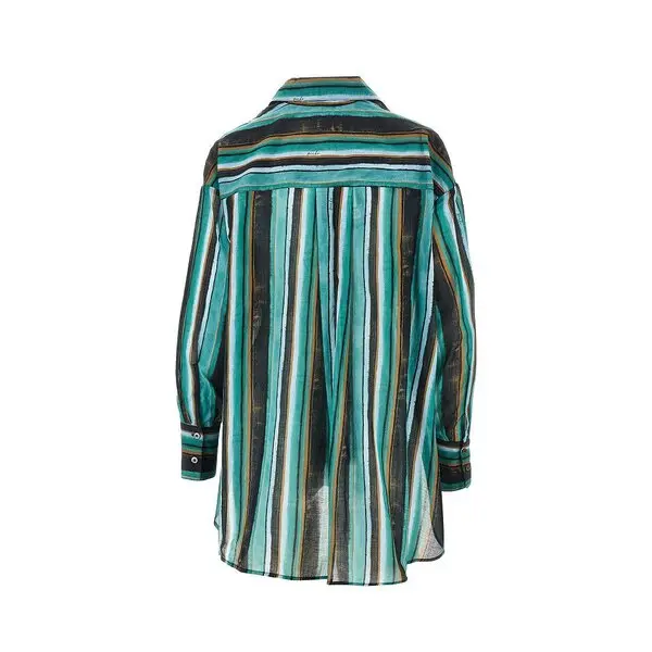 Pinko Striped Print Muslin Shirt - Multicolor