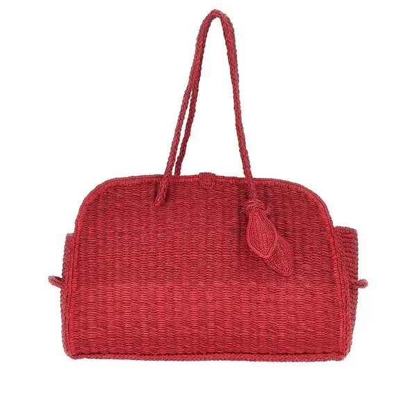 Jacquemus Turismo Raffia Tote Bag - Red