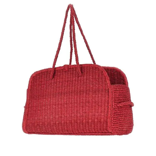 Jacquemus Turismo Raffia Tote Bag - Red