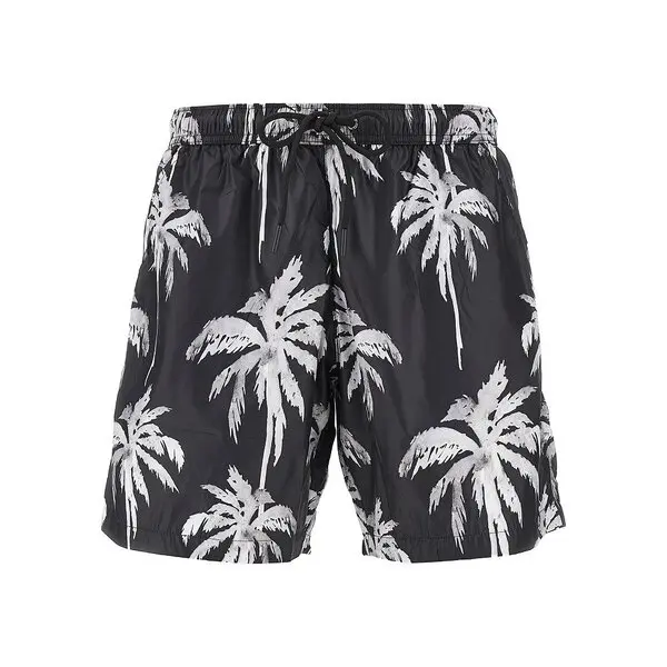 MAUNA KEA Printed Palm Tree Swim Shorts - Black