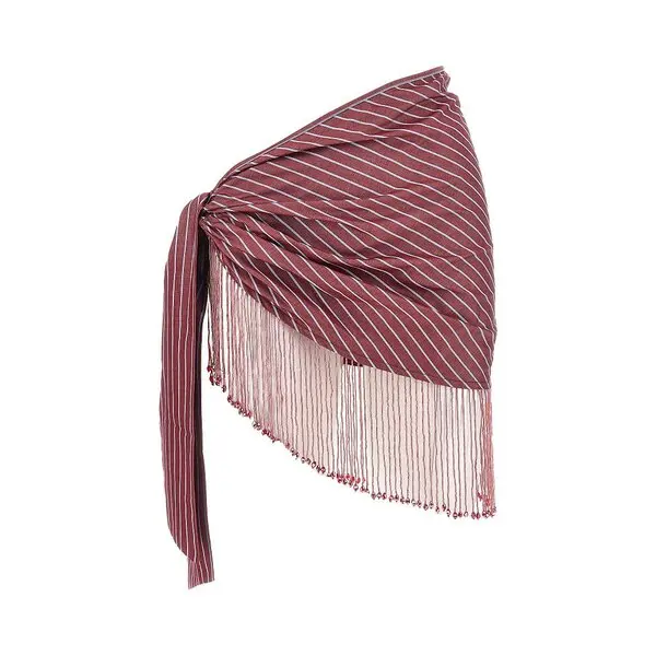 Andamane Dolly Fringed Striped Mini Skirt