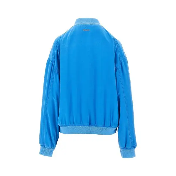 Versace Washed Silk Blouson Jacket - Blue