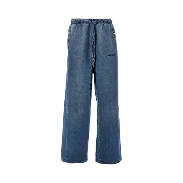 Off-White Denim Fabric Louchy Fit Weatpant - Blue
