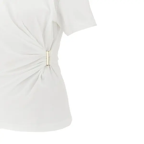 Pinko Draped T-shirt With Metal Detail