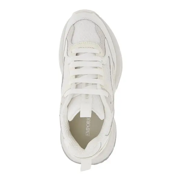 Emporio Armani Mesh And Leather Detail Sneakers