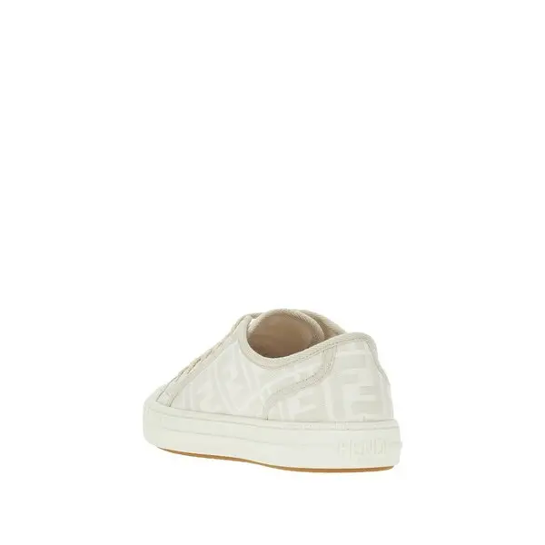 Fendi Ff Jacquard Fabric Lace-up Sneakers - Grey