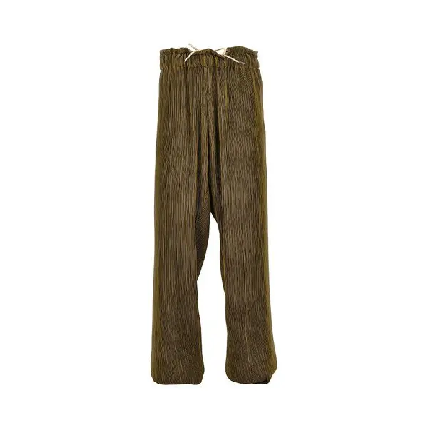 Emporio Armani Microplissè Fabric Wide Leg Pants