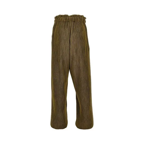 Emporio Armani Microplissè Fabric Wide Leg Pants