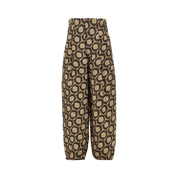 Emporio Armani Printed Viscose Satin Wide Leg Trousers