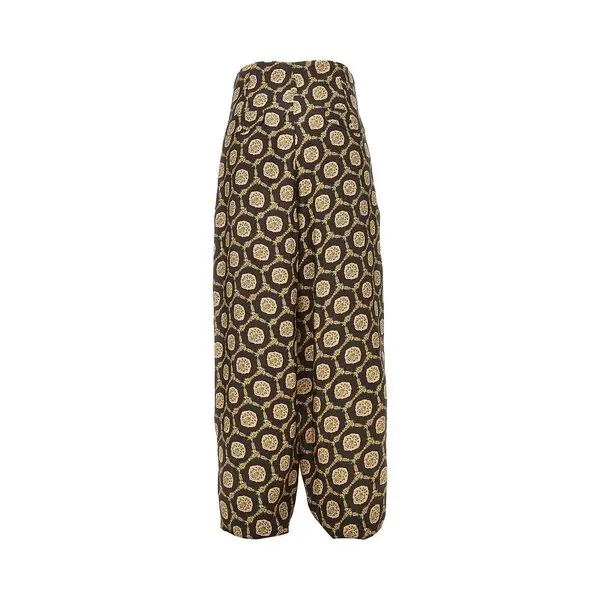 Emporio Armani Printed Viscose Satin Wide Leg Trousers