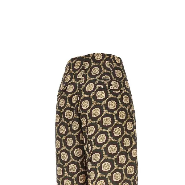Emporio Armani Printed Viscose Satin Wide Leg Trousers