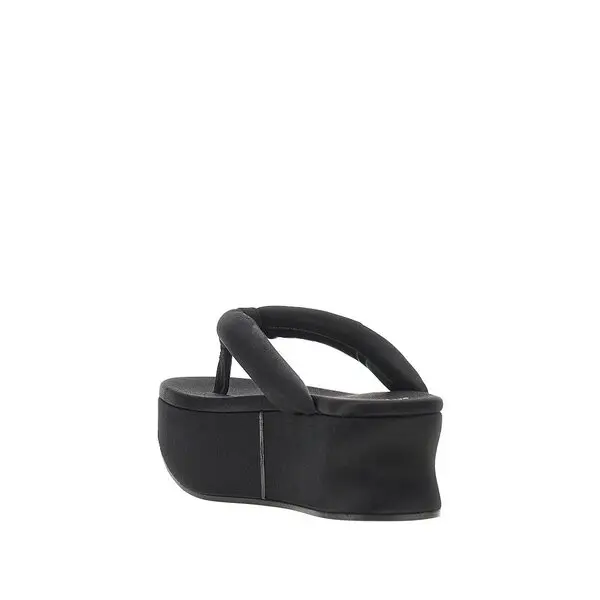 Balenciaga Satin Thong Slides - Black