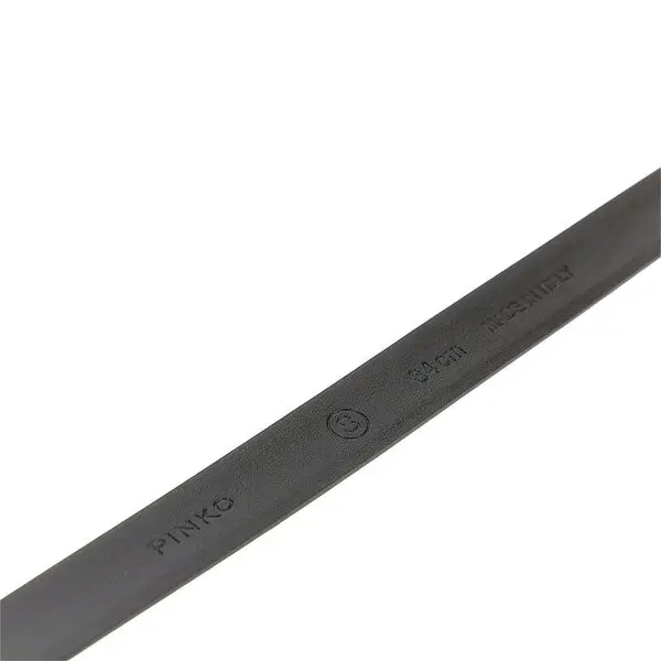 Pinko Leather Belt With Enameled Buckle - Black
