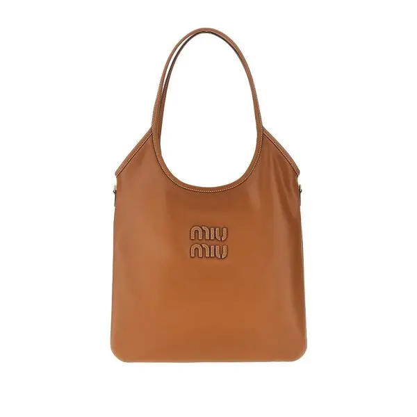 Miu Miu Leather Tote Bag - Brown