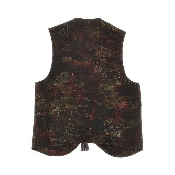 Emporio Armani Printed Cupro Twill Vest
