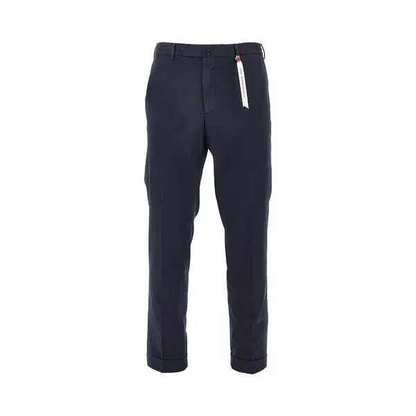 SANTANIELLO Stretch Twill Tailored Pants - Blue