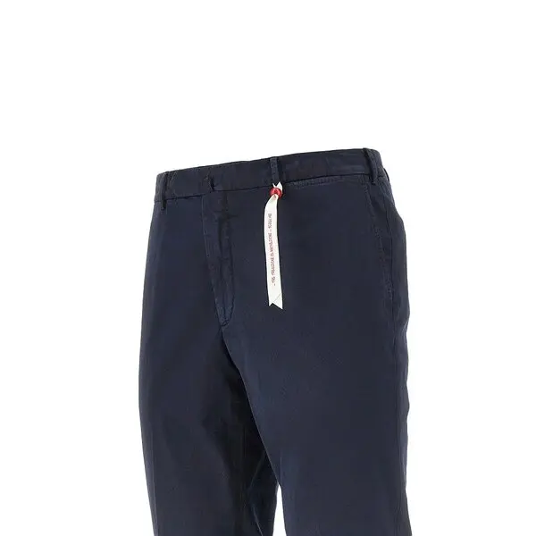 SANTANIELLO Stretch Twill Tailored Pants - Blue
