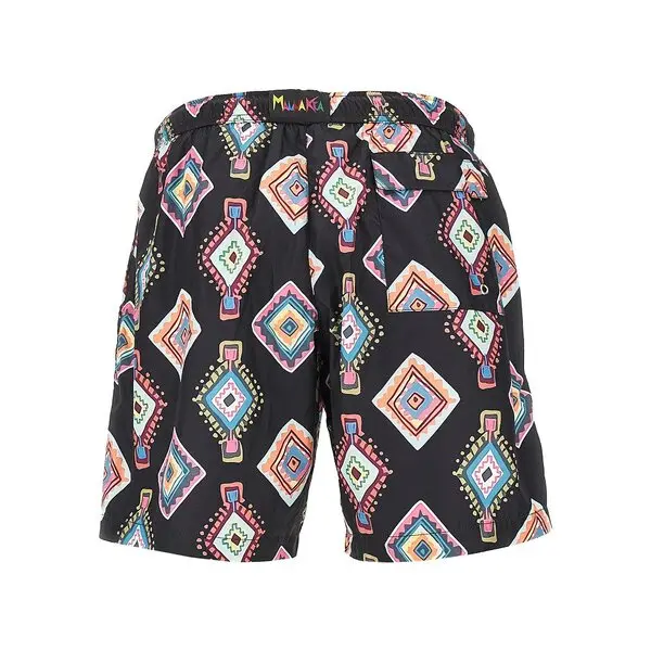 MAUNA KEA Graphic Print Nylon Swimshorts - Black