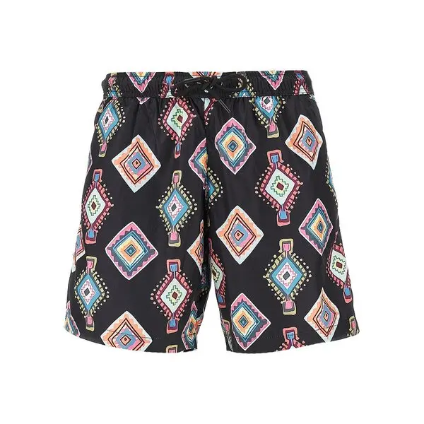 MAUNA KEA Graphic Print Nylon Swimshorts - Black