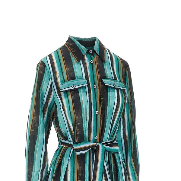 Pinko Printed Muslin Midi Shirt Dress