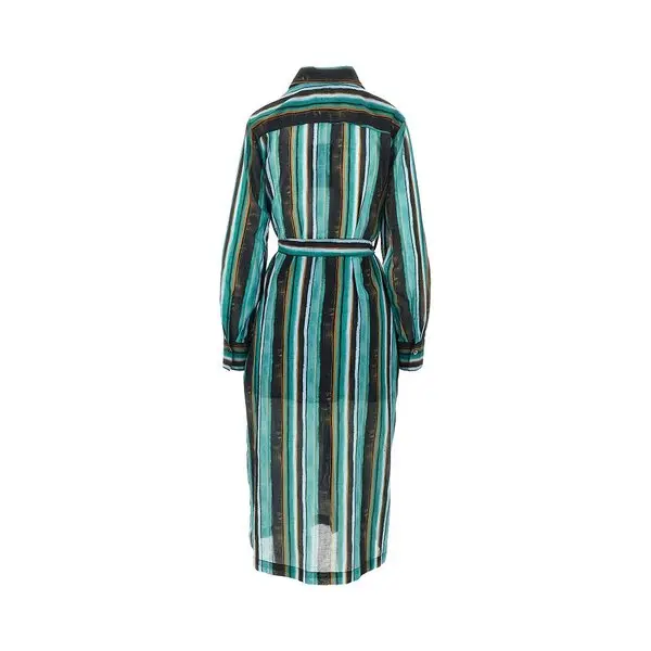 Pinko Printed Muslin Midi Shirt Dress