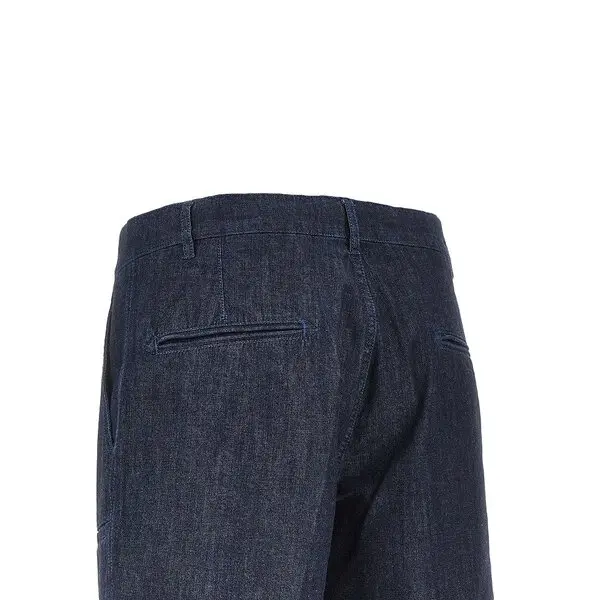 Aspesi Slim Fit Denim Shorts With Drawstring Waist